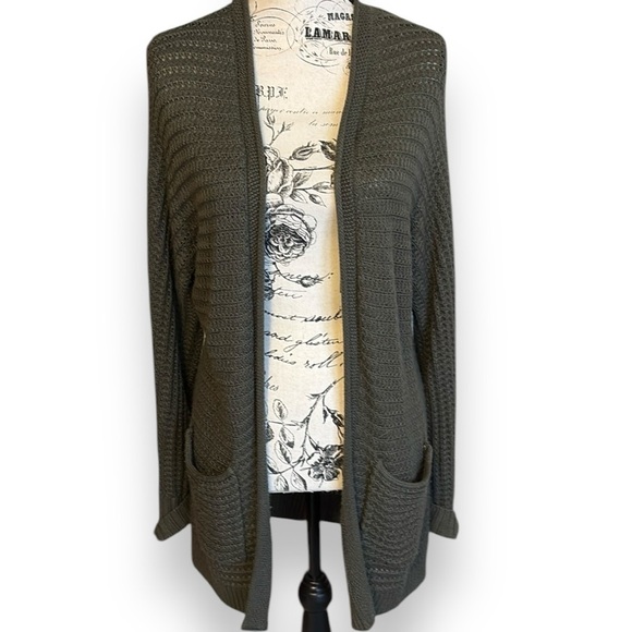 PINQUE | Sweaters | Pinque Cardigan Crochet Open Olive Green Size M ...